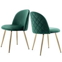 China Modern Velvet Upholstered Dining Chair with Metal Legs for sale
