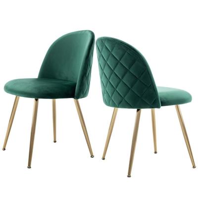China Modern Velvet Upholstered Dining Chair with Metal Legs for sale
