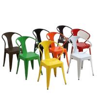 China Adjustable Metal Dining Chairs Modern Stackable Design for sale