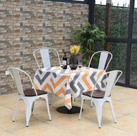 China Industrial Metal Dining Chair with Wood Cushion - Stackable Design for sale