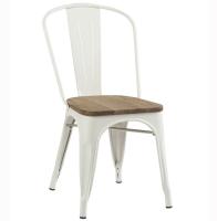 China Stackable Metal Dining Chair with Wooden Seat for Commercial Use for sale