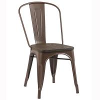 China Stackable Metal Dining Chair with Wooden Seat for Commercial Use for sale