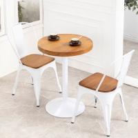 China Stackable Metal Dining Chair with Elm Cushion Contemporary Design for sale
