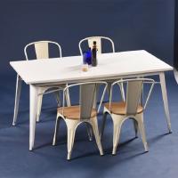China Stackable Metal Dining Chair with Elm Cushion Contemporary Design for sale