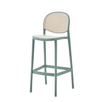 China Modern PP Plastic Rattan Bar Stool Custom Color Commercial Furniture for sale