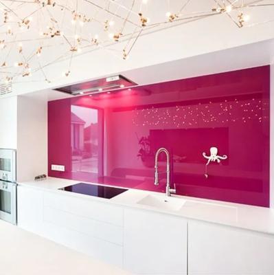 China Custom Colored Lacquered Glass Kitchen Splashback 2mm-19mm Thickness 3300x13000mm Maximum Size for sale