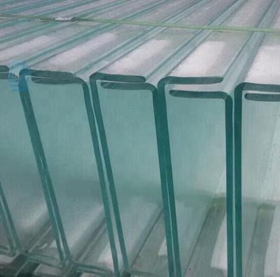 China Thin Ripples U Channel Glass Facade Window 7mm Thickness 6000mm Length High Strength U Profile Glass for sale