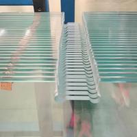 China 10mm Fluted Tempered Glass Panels 3600x18000mm for Balustrade Furniture - Blue Green Grey Brown Colors for sale