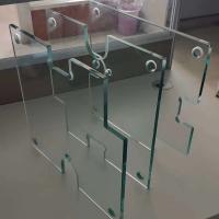 China 10mm Fluted Tempered Glass Panels 3600x18000mm for Balustrade Furniture - Blue Green Grey Brown Colors for sale