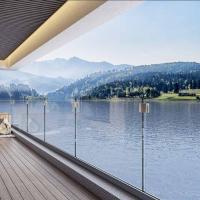 China 10mm 12mm 15mm Frameless Glass Railing Balcony System with Impact Resistant ESG VSG Glass and Aluminum U-Channel for sale