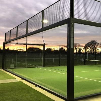 China Portable Padel Court 10x20m with 12mm Tempered Glass and 200W LED Lighting - Customizable Colors and Sizes for sale