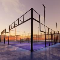 China Professional Padel Court 10x20m with 12mm Tempered Glass and 200W LED Lighting - Custom Outdoor Sports Facility for sale
