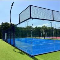 China Outdoor Padel Court 10x20m with Removable Roof & LED Lighting - 12mm Tempered Glass & 200sqm Artificial Grass for sale