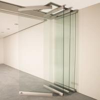 China Frameless Glass Folding Sliding Doors 8mm 10mm 12mm Thickness Custom Size Energy Efficient Safety Tempered Glass for sale