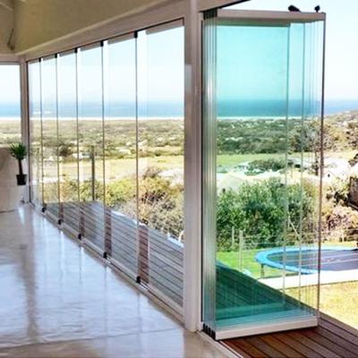 China 4mm 6mm 8mm 9mm Safety Toughened Glass Sliding Folding Door - Custom Sizes 3-19mm Thickness for sale