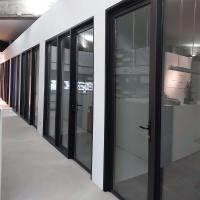 China Office Toughened Glass Sliding Door with Sound Insulation - Custom Sizes 3-19mm Thickness, Swinging Design for sale