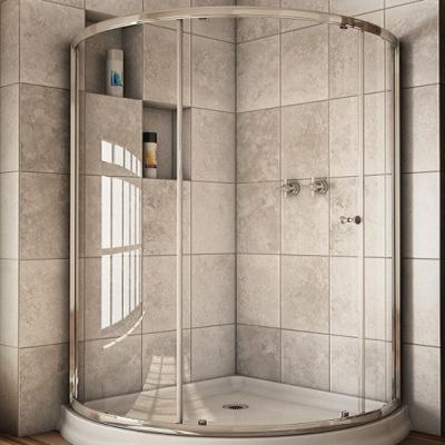 China Custom Chrome Barn Door 3mm-19mm Tempered Glass Sliding Shower Enclosure with Safety Glass for sale