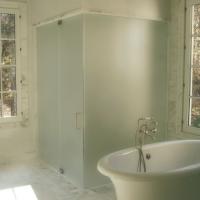China Custom Privacy Frosted Glass Shower Doors 3mm-19mm Safety Tempered Bathroom Sliding Barn Doors for sale