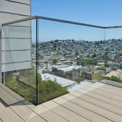 China 12mm Thick Toughened Glass Balcony Balustrade - Ultra Clear Tempered Safety Railings with European Standards for sale