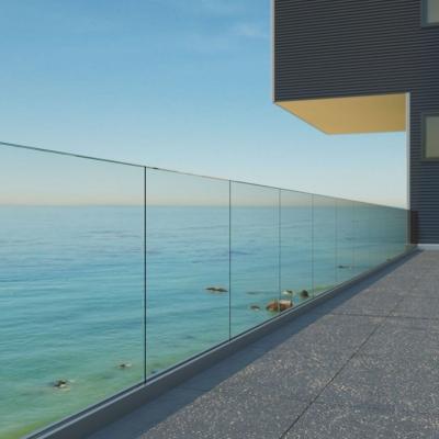 China 10mm 12mm Frameless Glass Balustrade with Spigots - Tempered Safety Glass for Balcony and Staircase Railings for sale
