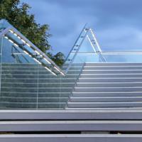 China Outdoor Aluminum Glass Railing System - 8mm to 19mm Tempered & Laminated Glass Balustrades for Balcony & Staircase for sale
