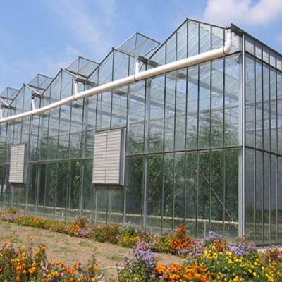 China Large Aluminum Glass Greenhouse 4-12mm Glass Options with Thermal Insulation for Outdoor Backyard Agriculture for sale