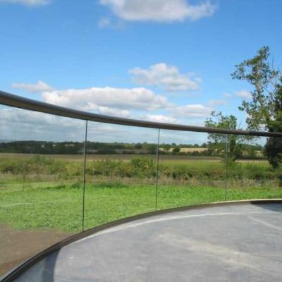 China Clear Colorless Tempered Glass Railing Balustrade 8mm 10mm 12mm Safety Handrail CE Certified Custom Size for sale