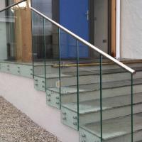 China Clear Colorless Tempered Glass Railing Balustrade 8mm 10mm 12mm Safety Handrail CE Certified Custom Size for sale