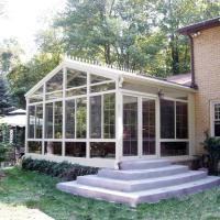China Curved Glass Roof Sunroom with 4-12mm Tempered Glass and Aluminum Alloy Frame - Energy Saving Greenhouse with UV Protection for sale