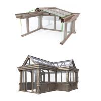 China Herringbone Roof Tempered Glass Sunroom with 2.6m Clear Height and 4-12mm Glass Options - Aluminum Frame Windproof Design for sale