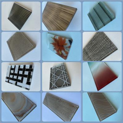 China Custom Print Decorative Pattern Glass Panel 8mm-19mm Thickness 3300x6000mm Max Size for Skylight Roofs for sale