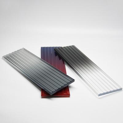 China Colored Fluted Glass Toughened Flat And Curved Tempered Glass 12mm 15mm 19mm Custom Sizes Up To 3300x6000mm for sale