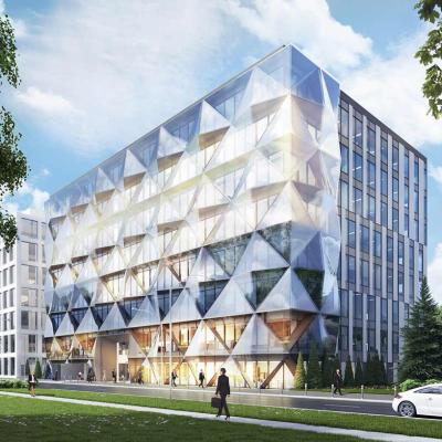 China Safety Green Clear Grey Glass Curtain Wall Building Systems - 34dB Sound Insulation, 4-12mm Glass Thickness Options for sale