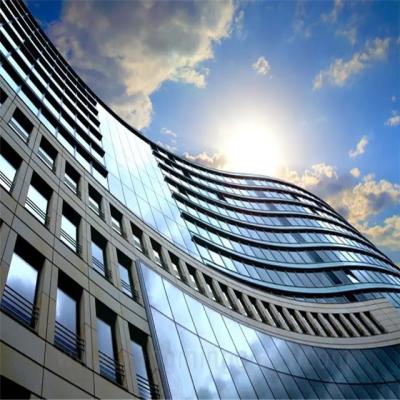 China Tempered Glass Curtain Wall System with 34dB Sound Insulation and Thermal Insulation for Energy Efficient Buildings for sale