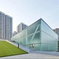 China Colored Frosted Glass Curtain Wall System with 6-12mm Tempered Glass Options for High-Rise Building Facades for sale