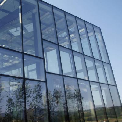 China Low-E Glass Curtain Wall System with 6-12mm Tempered Glass and 27A Air Gap for Commercial Building Energy Efficiency for sale