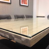 China Custom Cut Tempered Glass Table Top 6mm 8mm 10mm 12mm with Round Bevelled Polished Edge for Coffee Tables for sale