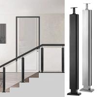 China 304 316 Stainless Steel Glass Railing Posts 850-1050mm Height Customizable for Balcony Deck Stair Systems for sale