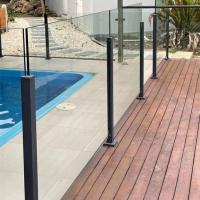 China 304 316 Stainless Steel Glass Railing Posts 850-1050mm Height Customizable for Balcony Deck Stair Systems for sale