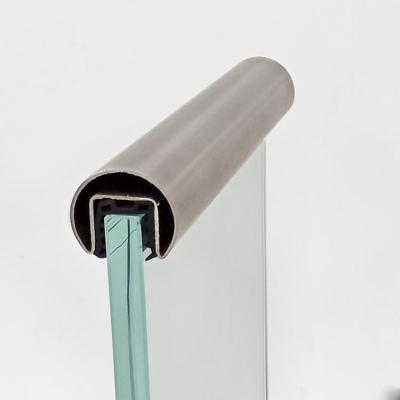 China 304 Stainless Steel Slotted Handrail Tube for Glass Railing Systems - Round and Square Shapes with Custom Finishes for sale
