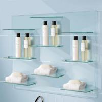 China Custom Cut Tempered Glass Shelves 4-12mm Thickness Clear Ultra Clear Frosted for Display & Bathroom for sale