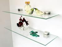 China Custom Cut Tempered Glass Shelves 4-12mm Thickness Clear Ultra Clear Frosted for Display & Bathroom for sale