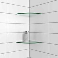 China Custom Cut Tempered Glass Shelves 4-12mm Thickness Clear Ultra Clear Frosted for Display & Bathroom for sale