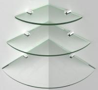 China Wall Mount Safety Tempered Glass Corner Shelves - 4mm to 12mm Thickness, Cut to Size with Frosted/Tinted Options for sale
