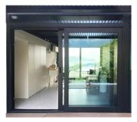 China Custom Powder Coated Aluminium Frame Patio Door Aluminum Double Glass Sliding Door for sale
