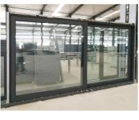 China Custom Powder Coated Aluminium Frame Patio Door Aluminum Double Glass Sliding Door for sale