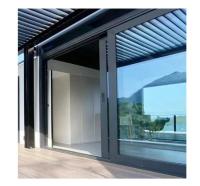 China Custom Powder Coated Aluminium Frame Patio Door Aluminum Double Glass Sliding Door for sale