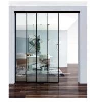 China Automatic Sliding Door System Interior Narrow Frame Trackless Aluminum Alloy Sound Insulation Glass Sliding Doors for sale