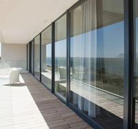 China Hurricane Proof Slim Glass Window Soundproof Aluminium Alloy Profiles Glass Sliding Patio Door for sale