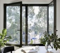 China Aluminum American Style Glass Casement Window for Apartment Prefab House Gray Surface for sale